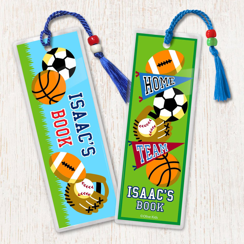 Game On Sports Personalized 2 PC Bookmark Set – KidsRoomTreasures.com