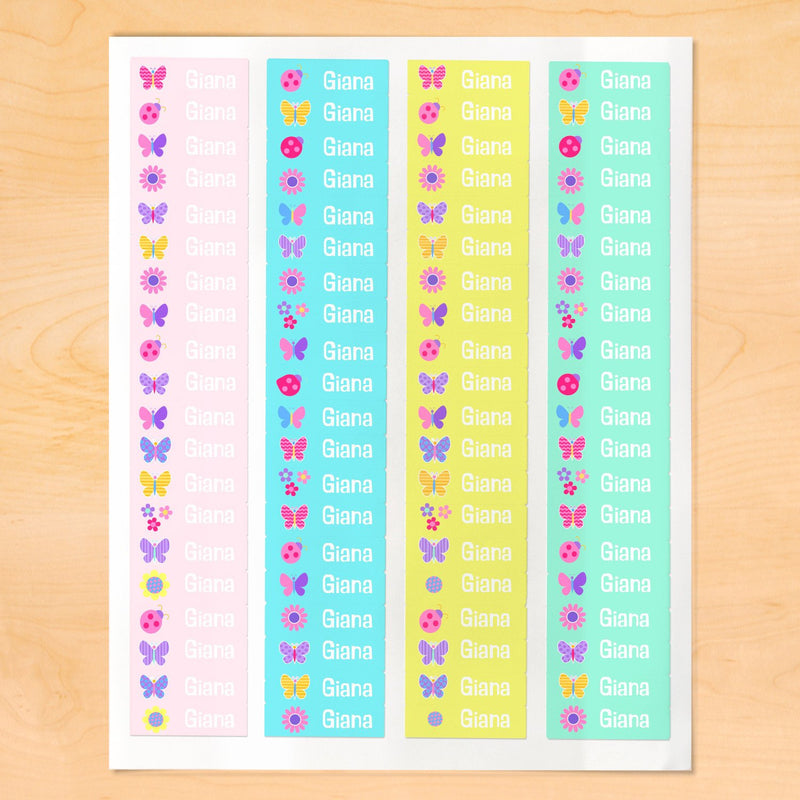 Butterfly Garden Personalized 80 CT Waterproof Mini Labels ...