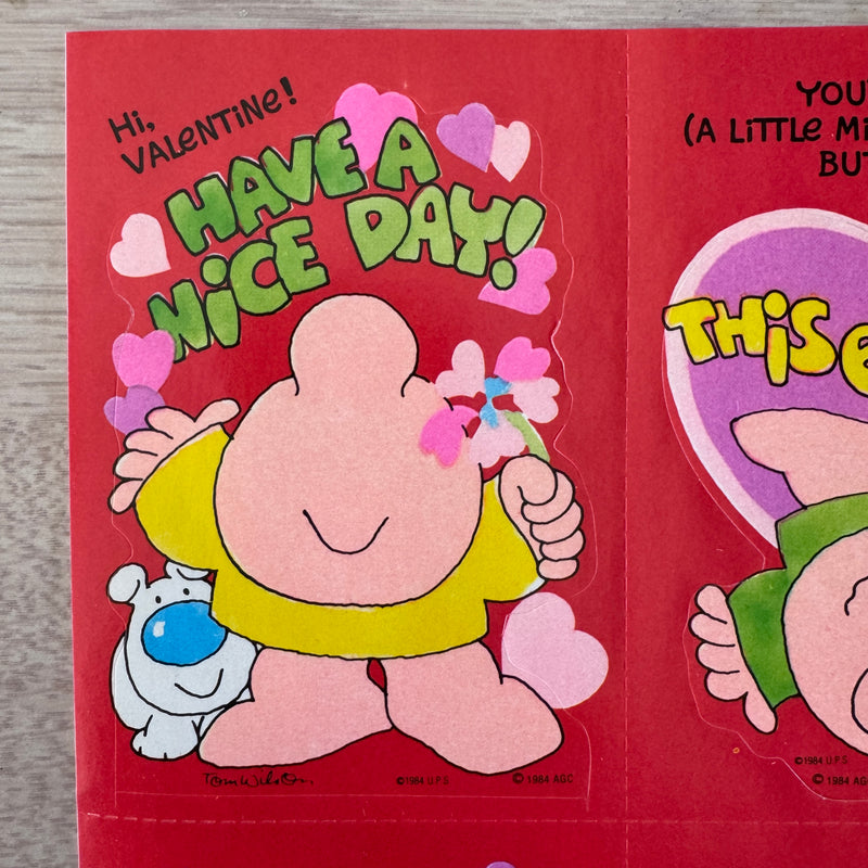 Vintage Ziggy Valentine 4” Cards with Sticker & Envelopes 4 CT Tom Wil ...