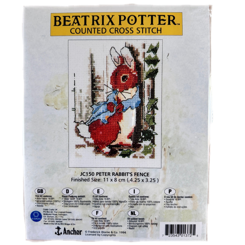 Vintage Rare Beatrix Potter Peter Rabbit Fence JC150 by Anchor Counted ...