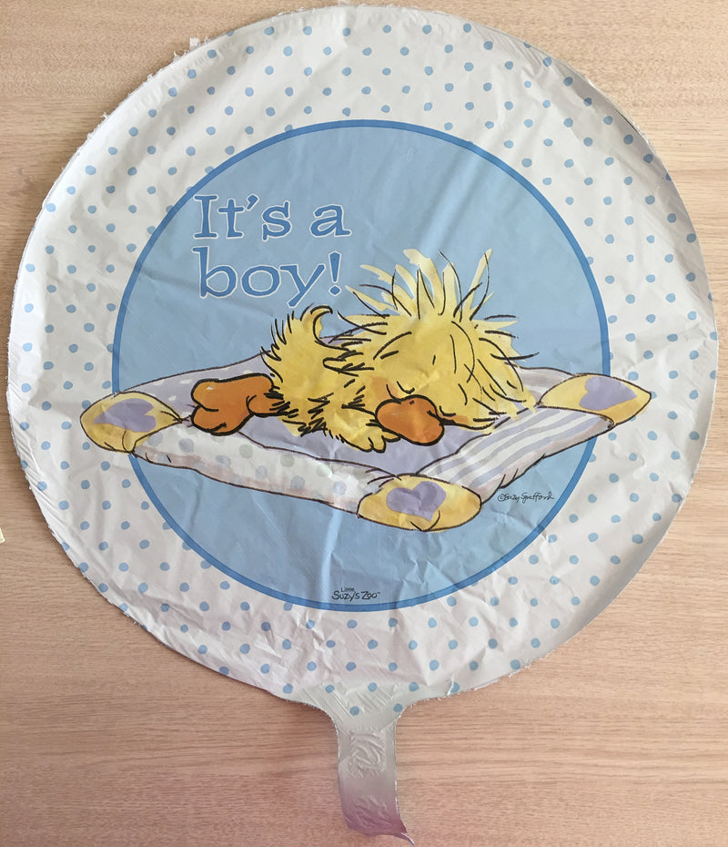 Little Suzy's Zoo Sleeping Witzy Baby Duck It's a Boy 18" Blue Balloon ...