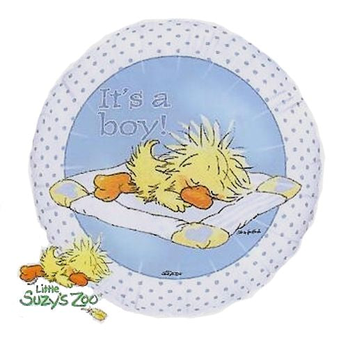 Little Suzy's Zoo Sleeping Witzy Baby Duck It's a Boy 18" Blue Balloon ...