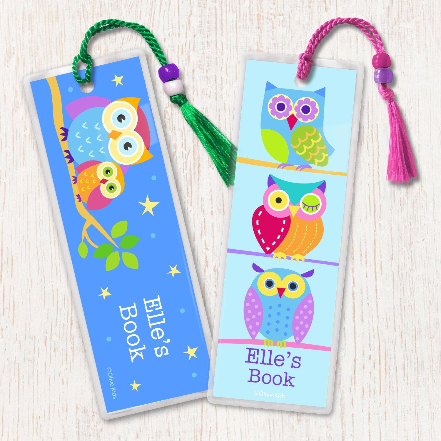 Owls Personalized 2 PC Bookmark Set – KidsRoomTreasures.com