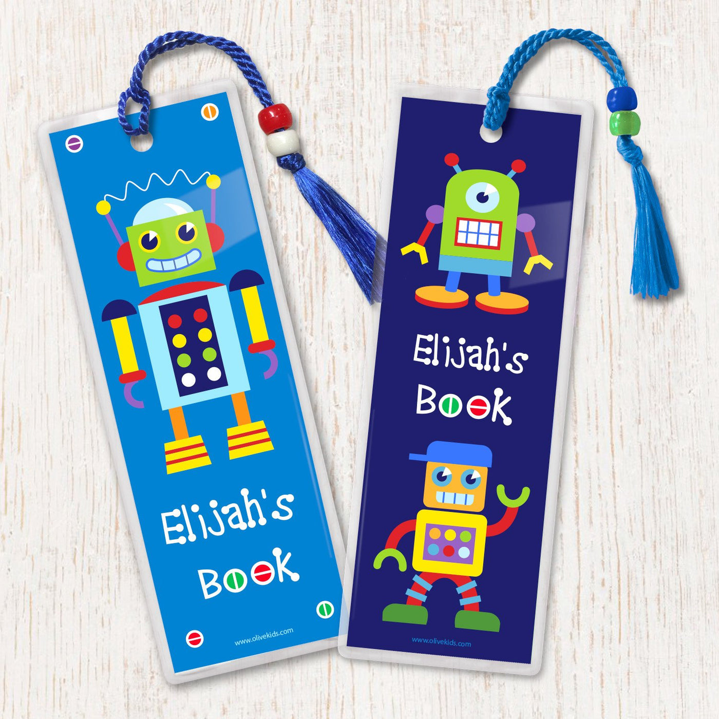 Robots Personalized 2 PC Bookmark Set – KidsRoomTreasures.com