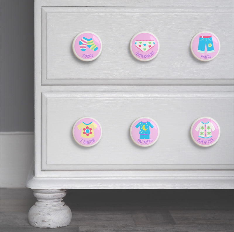 Dresser 2" Girl's Ceramic Drawer Knob Set of 6 Pink – KidsRoomTreasures.com