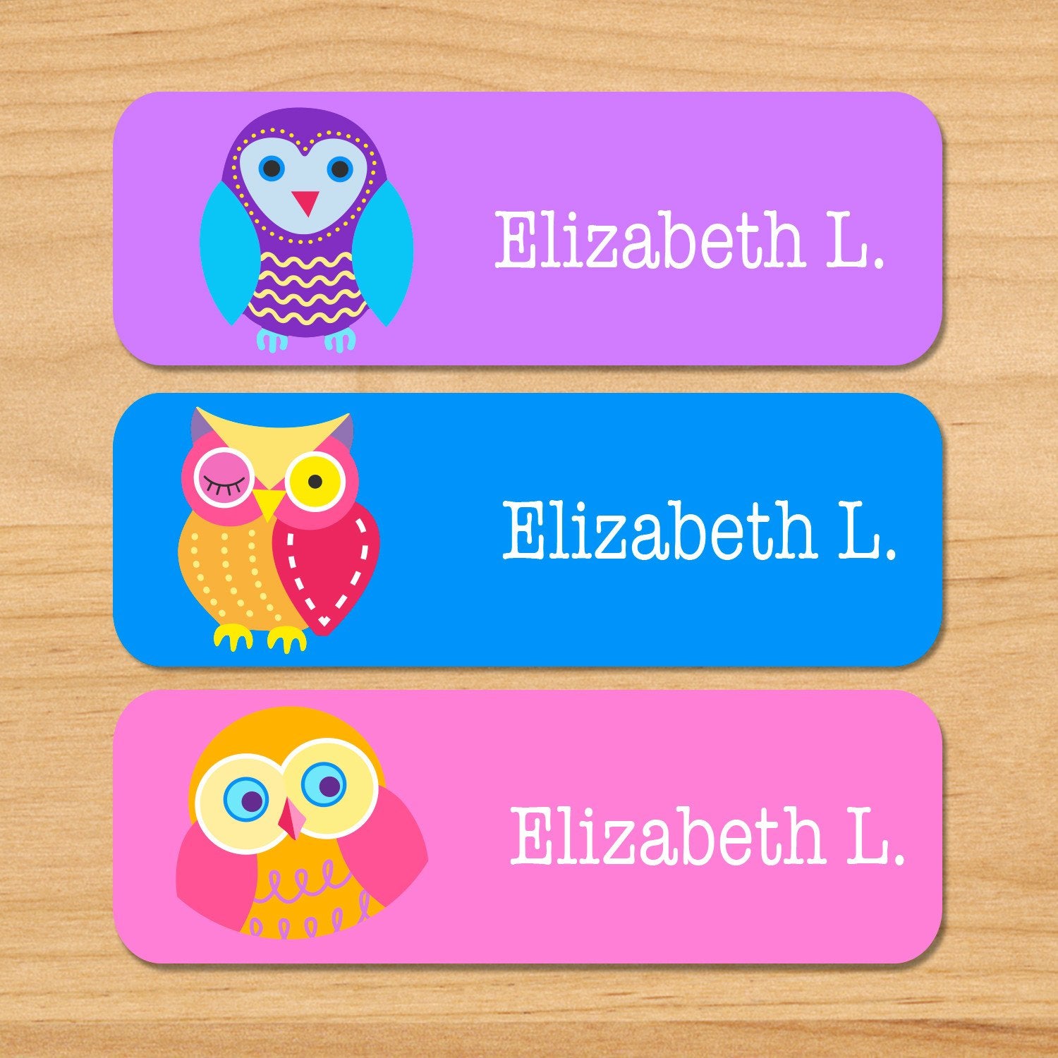 Owls Personalized 33 CT Rectangle Waterproof Labels – KidsRoomTreasures.com