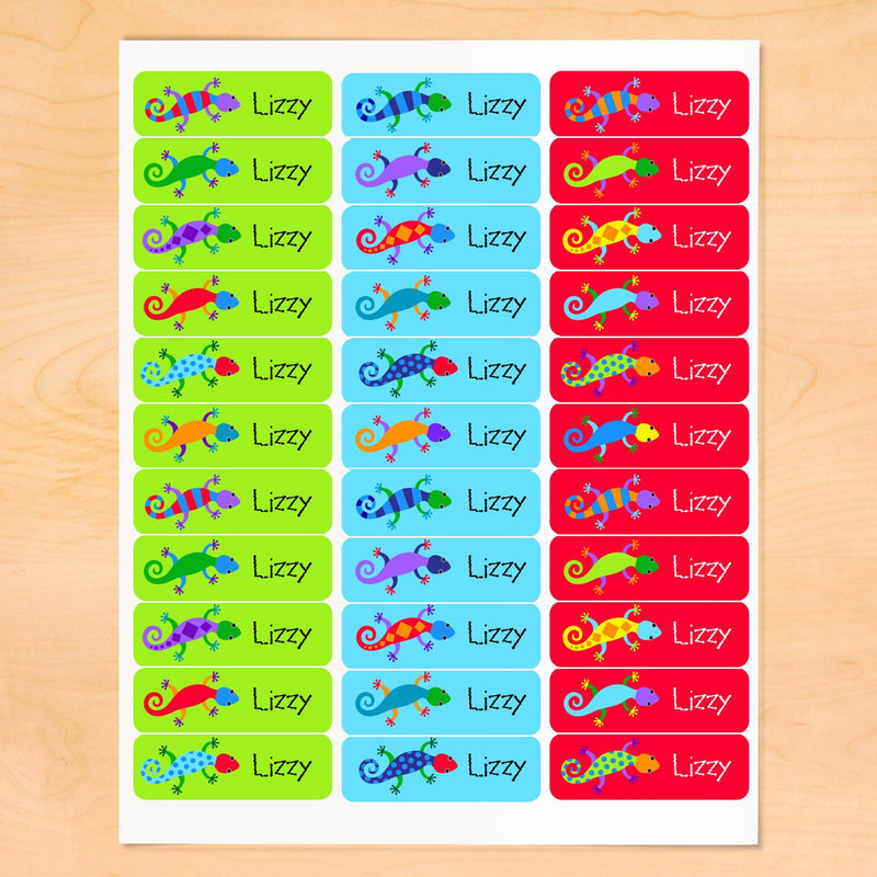 LIzards Personalized 33 CT Rectangle Waterproof Labels ...
