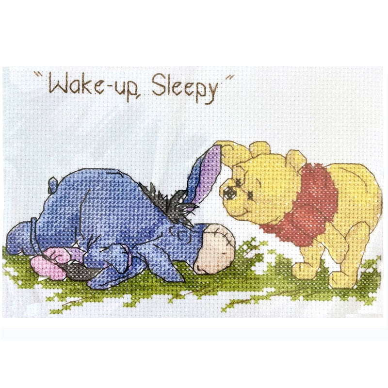 Disney Winnie The Pooh & Eeyore Wake-up, Sleepy Counted Cross Stitch K ...